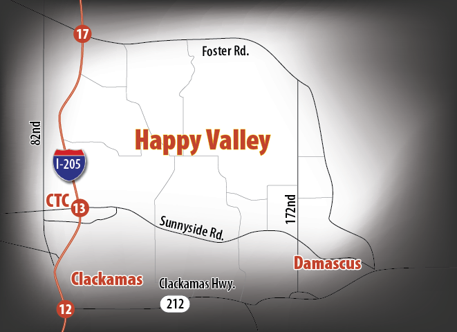 Detailed Map Of Happy Valley Oregon