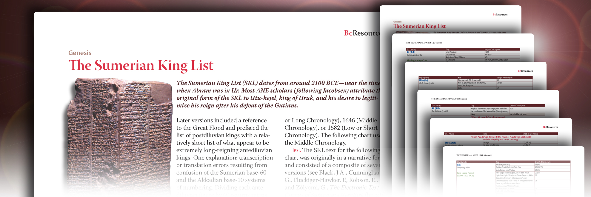 Sumerian King List - BcResources.net