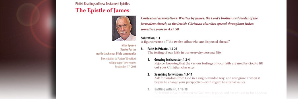 Pietist Reading of the Epistle of James - BcResources.net