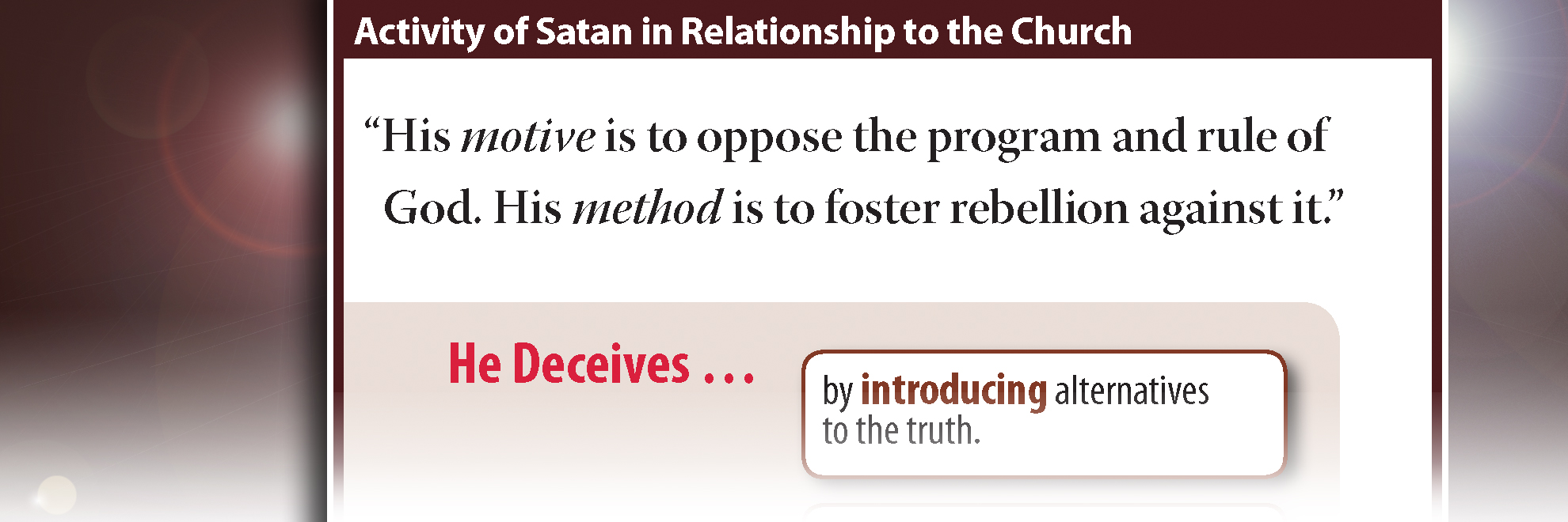 Activity of Satan in Relationship to the Church - BcResources.net